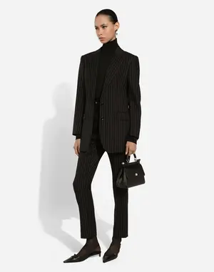 Dolce & Gabbana Single-breasted Pinstripe Wool Jacket Blazers Multi-colored