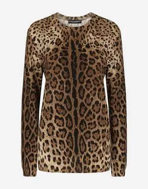 Dolce & Gabbana Leopard-print Cashmere Sweater Sweaters And Cardigans Cashmere - Multicolor
