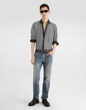 Dolce & Gabbana Striped Jersey Gold Shirt Shirts