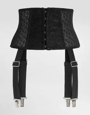 Dolce & Gabbana Stretch Marquisette Corset Belt With Garters
