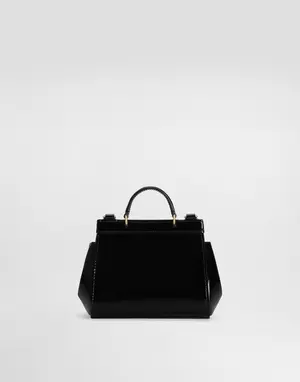 Dolce & Gabbana Mini Sicily Bag In Patent Leather - Black