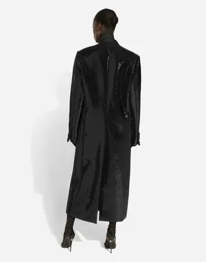Dolce & Gabbana Micro-sequined Double-breasted Coat Coats And Jackets Scuba