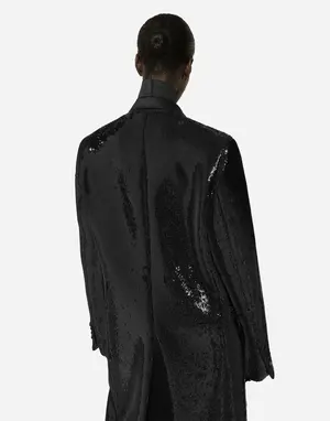 Dolce & Gabbana Micro-sequined Double-breasted Coat Coats And Jackets Scuba
