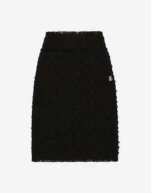Dolce & Gabbana Rush-stitch Skirt With Side Slit Skirts
