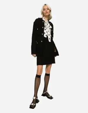 Dolce & Gabbana Rush-stitch Skirt With Side Slit Skirts