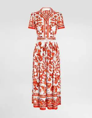 Dolce & Gabbana Majolica-print Charmeuse Mini Dress - Multicolor