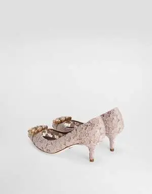 Dolce & Gabbana Lace Pumps With Brooch Detailing - Blush