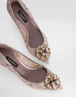 Dolce & Gabbana Lace Pumps With Brooch Detailing - Blush
