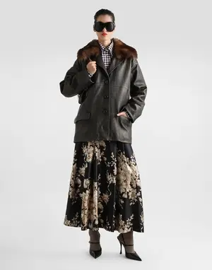 Dolce & Gabbana Leather Jacket With Fur Collar Coats And Jackets