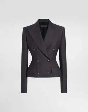 Dolce & Gabbana Double-breasted Dolce Jacket With Dg-branded Buttons Blazers Gray - Grey