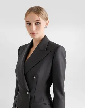 Dolce & Gabbana Double-breasted Dolce Jacket With Dg-branded Buttons Blazers Gray