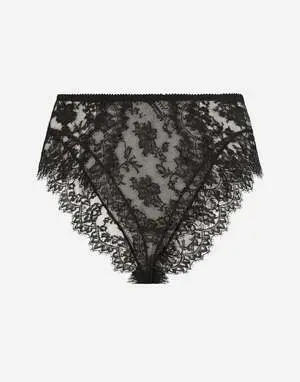Dolce & Gabbana High-waisted Lace Briefs Underwear - Black