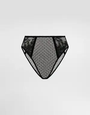 Dolce & Gabbana High-waisted Lace Briefs Underwear - Black