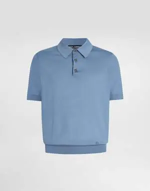 Dolce & Gabbana Silk Polo Shirt - Man Sweaters And Cardigans 52 Azure