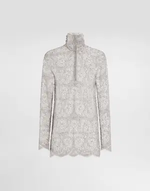 Dolce & Gabbana Chantilly Lace Blouse Shirts And Tops - Multicolor