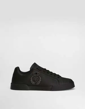 Dolce & Gabbana Portofino Light Strobel Calfskin Sneakers - Black