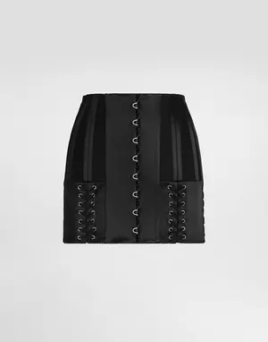 Dolce & Gabbana Stretch Satin Miniskirt Skirts Satin - Black