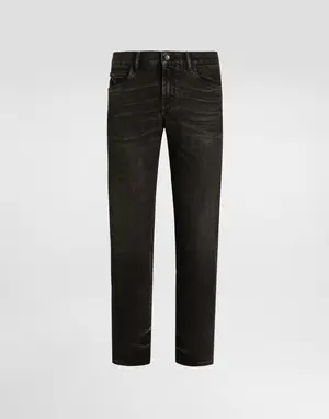 Dolce & Gabbana Denim Trousers With Dg Patch Denim Multi-colored - Multicolor