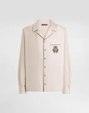Dolce & Gabbana Silk Shirt With Embroidery Shirts - Beige