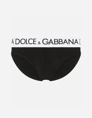 Dolce & Gabbana Mid-rise Briefs In Two-way Stretch Cotton Underwear And Loungewear Cotton - Black