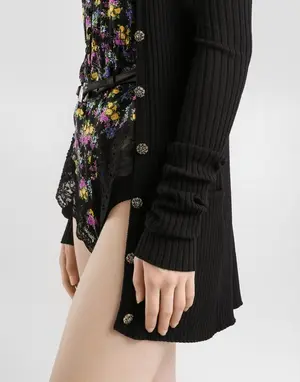 Dolce & Gabbana Virgin Wool Ribbed Cardigan Sweaters And Cardigans