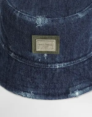 Dolce & Gabbana Bucket Hat With Logo Plate Accessories Multi-colored
