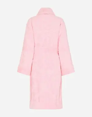 Dolce & Gabbana Bath Robe In Terry Cotton Jacquard Monochrome Bathrobes