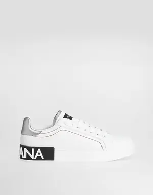 Dolce & Gabbana Nappa Leather Portofino Sneakers Sneakers Pink Leather - White/silver