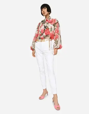 Dolce & Gabbana White Denim Audrey Jeans Denim And Jeans Multi-colored Cotton