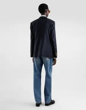 Dolce & Gabbana Double-breasted Wool Jacket With Patch Suits And Blazers
