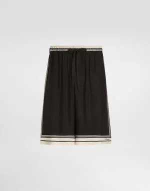 Dolce & Gabbana Logo And Stripe-print Vanity Silk Bermuda Shorts Pants And Shorts - Multicolor