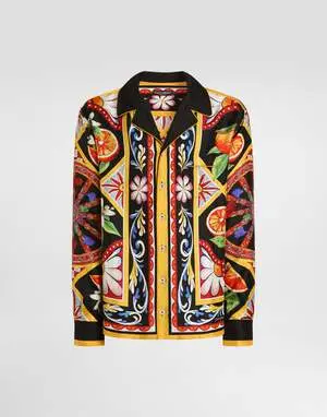 Dolce & Gabbana Carretto-print Silk Twill Shirt Shirts - Multicolor