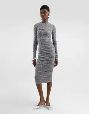 Dolce & Gabbana Sequined Draped Calf-length Dress Dresses