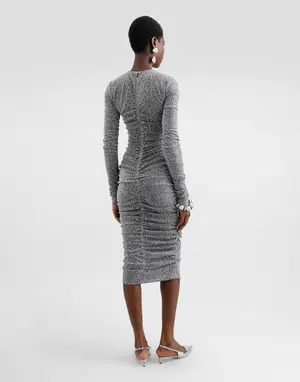 Dolce & Gabbana Sequined Draped Calf-length Dress Dresses