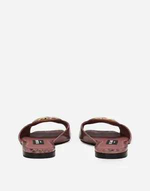 Dolce & Gabbana Python Skin Sliders Slides And Mules