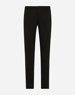 Dolce & Gabbana Dolce & Gabbana Silk Twill Jogging Pants With DG Embroidered Patch Black