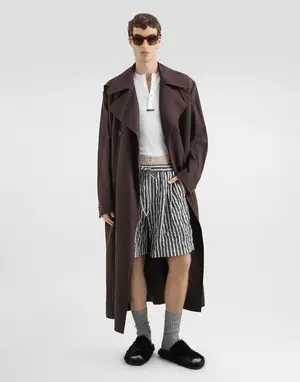 Dolce & Gabbana Crinkled Striped Fabric Bermuda Shorts