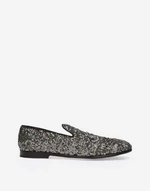 Dolce & Gabbana Silver Tone Loafers For Men