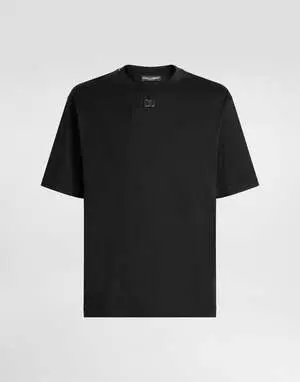 Dolce & Gabbana Cotton T-shirt With Patch T-shirts And Polos - Black