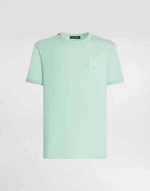 Dolce & Gabbana Cotton T-shirt With Patch T-shirts And Polos - Green