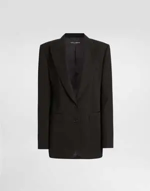 Dolce & Gabbana Wool Gabardine Jacket Blazers - Black