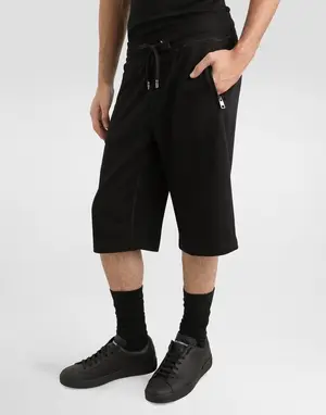 Dolce & Gabbana Cotton Jersey Jogging Shorts With Logo Tag - Black