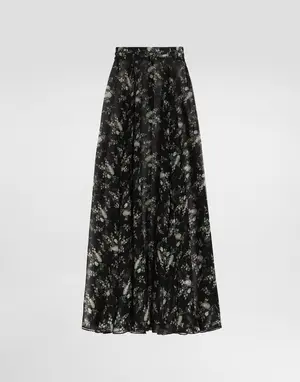 Dolce & Gabbana Chiffon Skirt With Rose And Small Flower Print Skirts - Multicolor