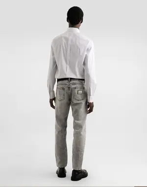 Dolce & Gabbana Gold Shirt With Microdesign Shirts
