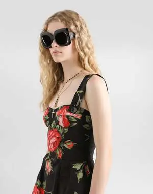 Dolce & Gabbana Rose Bouquet-print Cotton Top - Multicolor