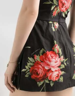 Dolce & Gabbana Rose Bouquet-print Cotton Top - Multicolor