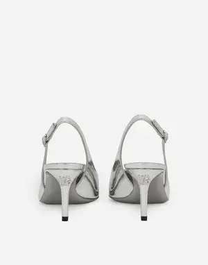 Dolce & Gabbana Calfskin Slingback Pumps - Silver