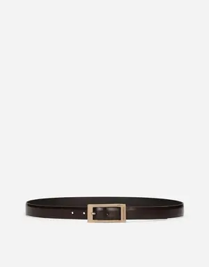 Dolce & Gabbana Brushed Calfskin Belt Belts Leather - Brown