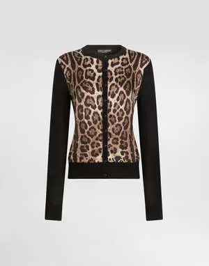 Dolce & Gabbana Leo- Wool Cardigan Sweaters And Cardigans Animal - Print