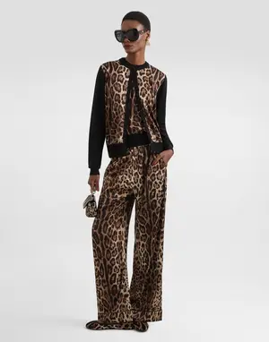 Dolce & Gabbana Leo- Virgin Wool And Satin Cardigan